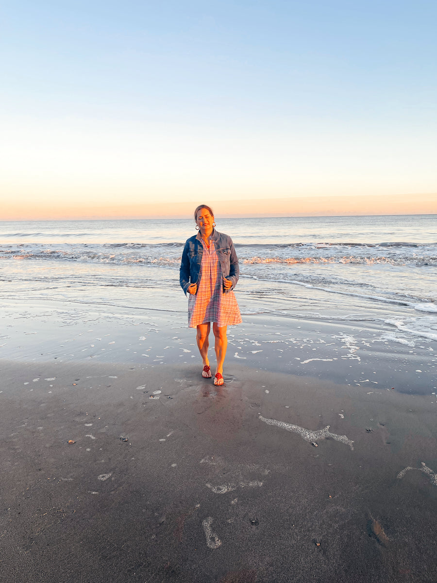 Milton Dress in Summer Red, White & Blue Plaid – Pixie Co